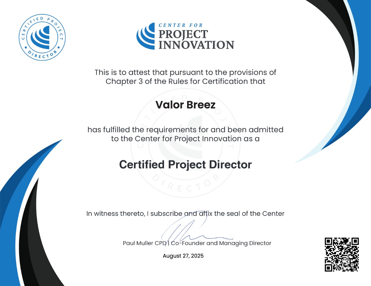 Certification • Center for Project Innovation