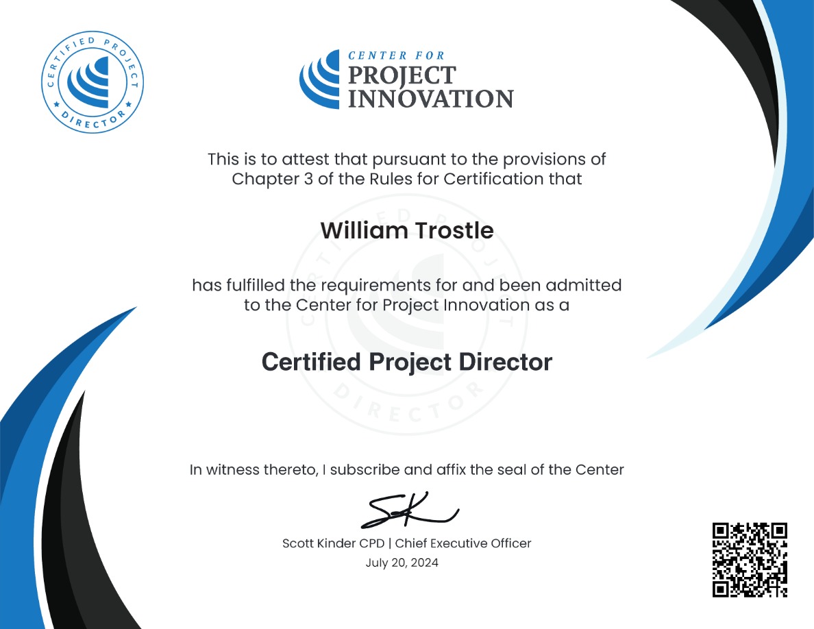 Certification • Center for Project Innovation