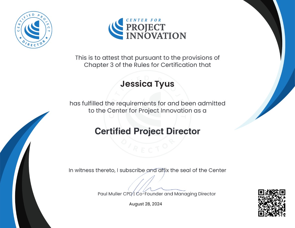 Certification • Center for Project Innovation