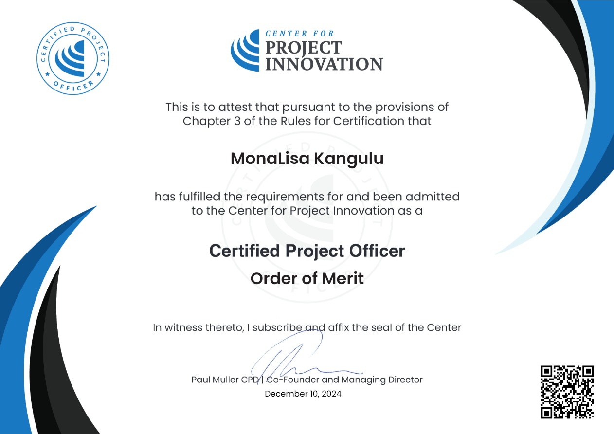 Certification • Center for Project Innovation