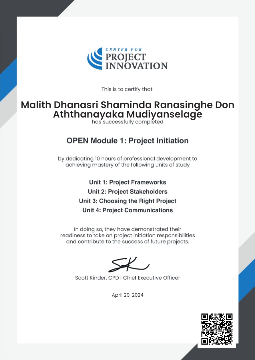 Certification • Center for Project Innovation