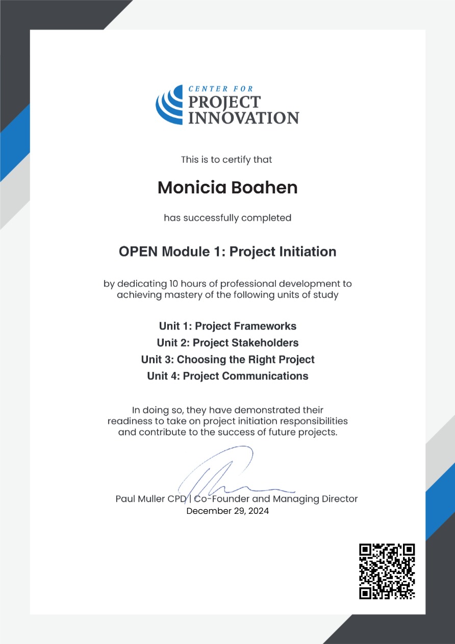Certification • Center for Project Innovation