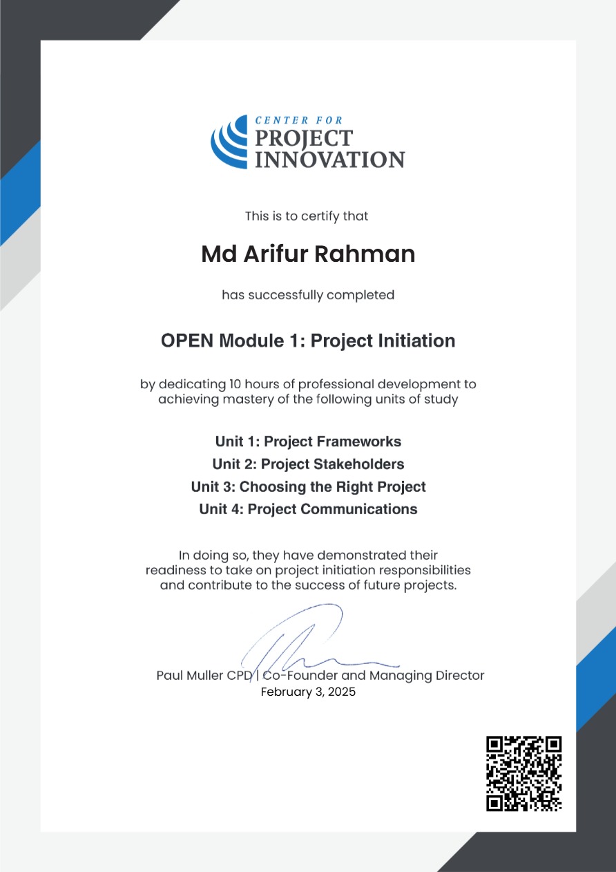 Certification • Center for Project Innovation
