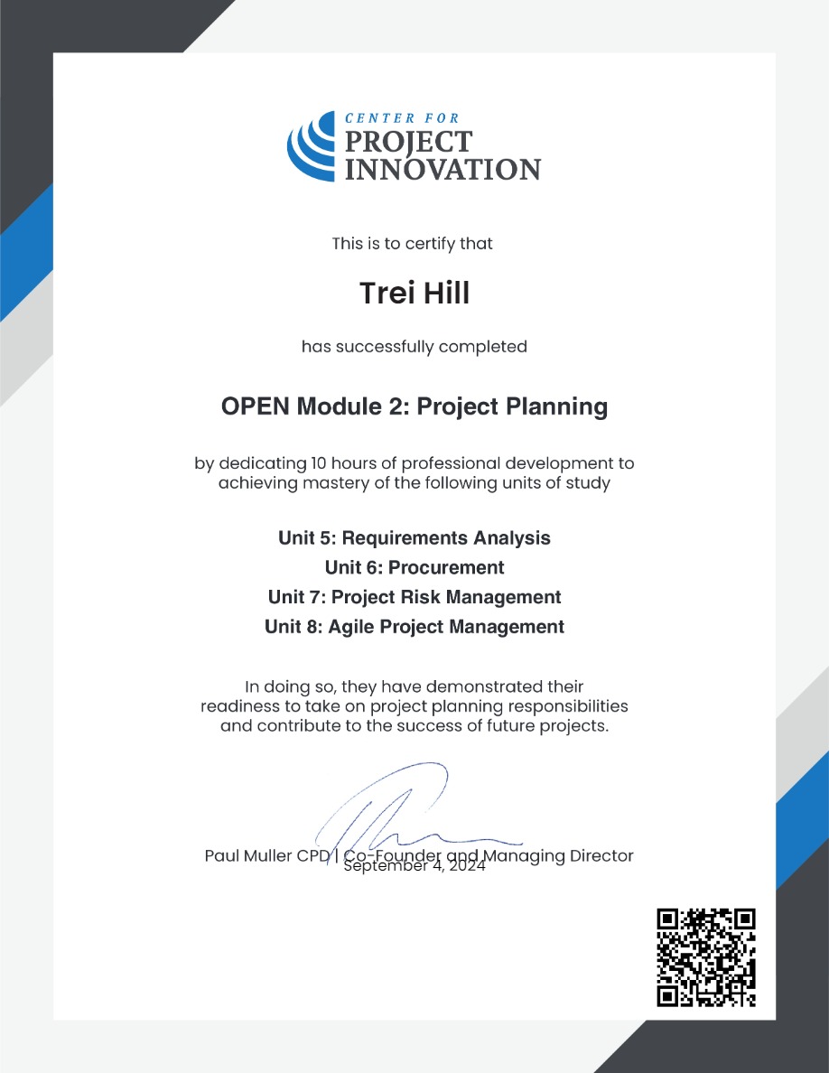 Certification • Center for Project Innovation