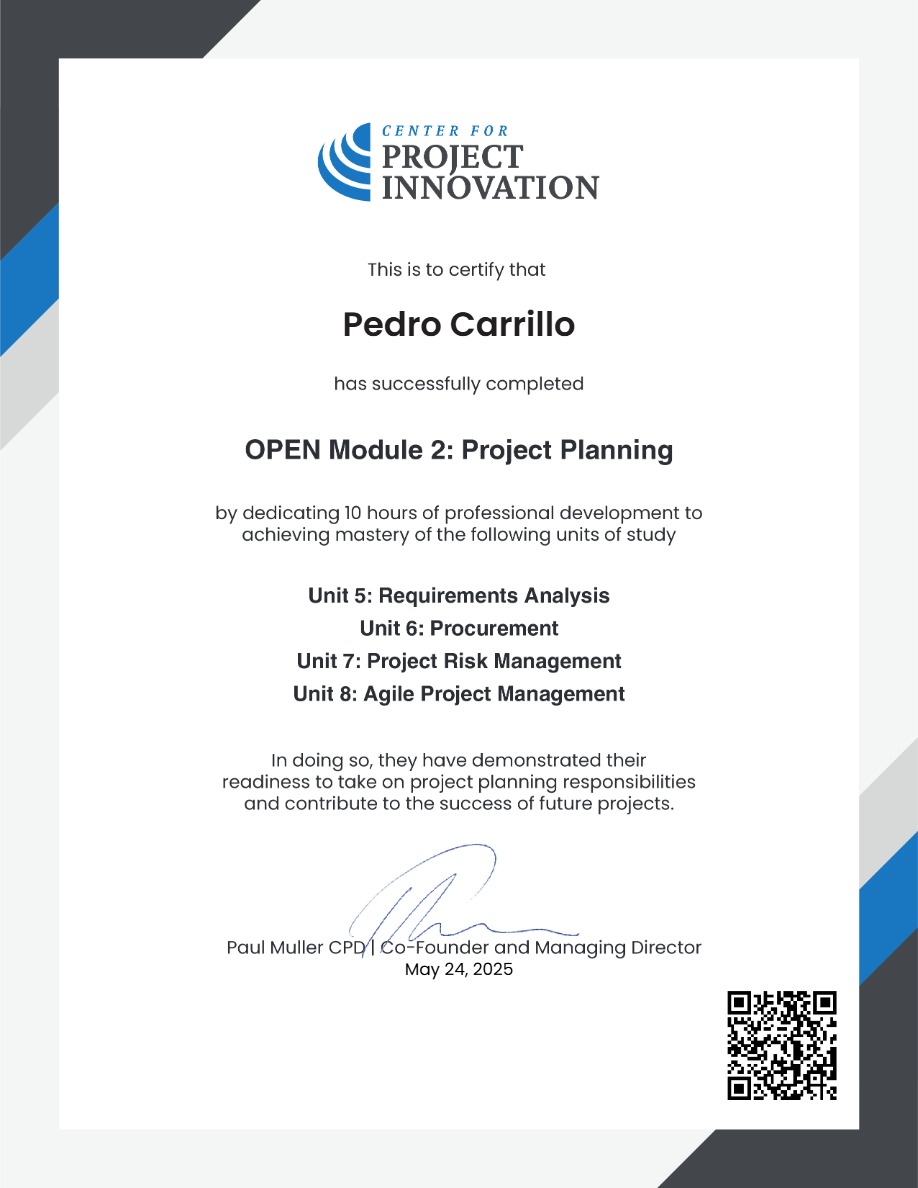 Certification • Center for Project Innovation