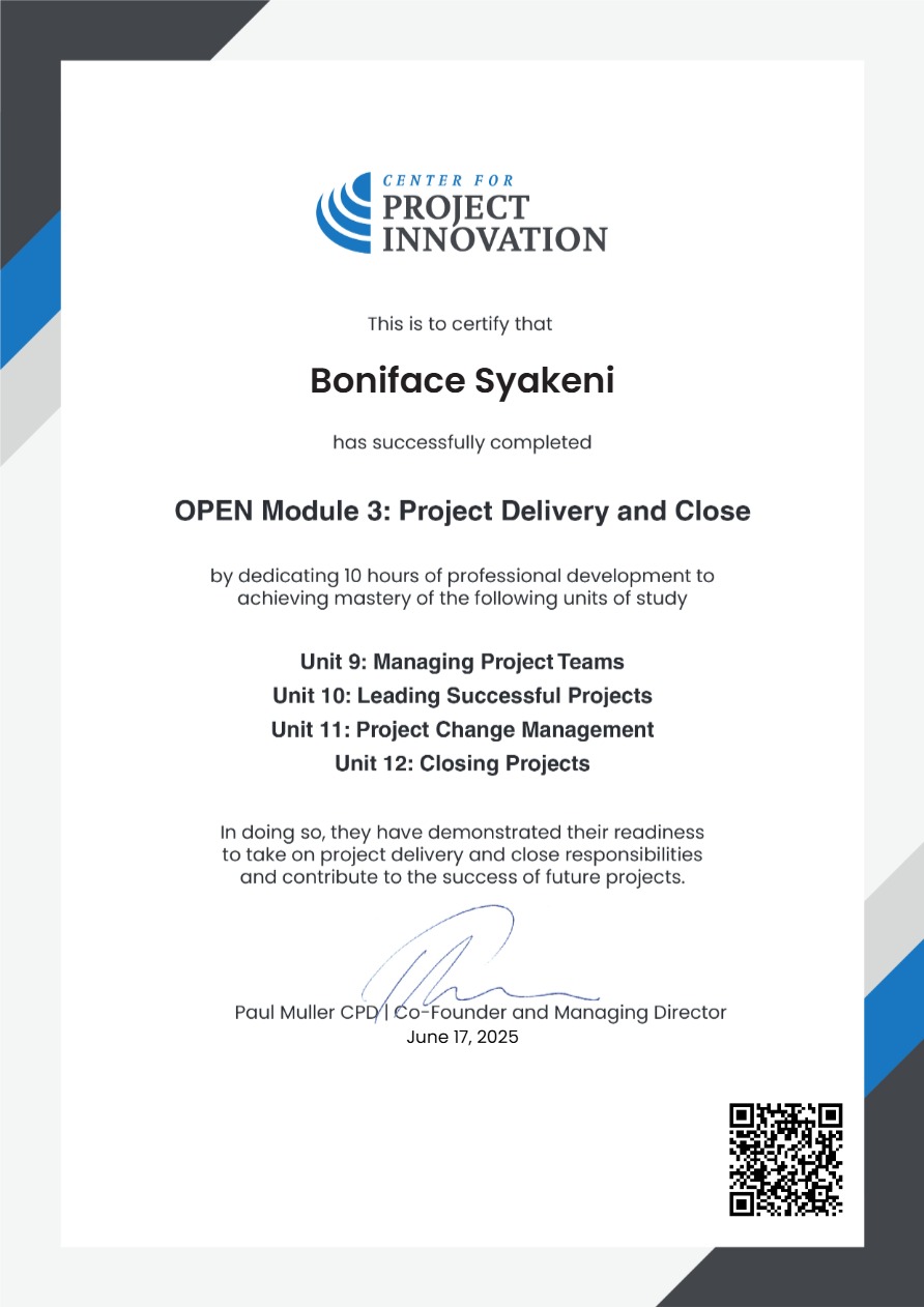 Certification • Center for Project Innovation